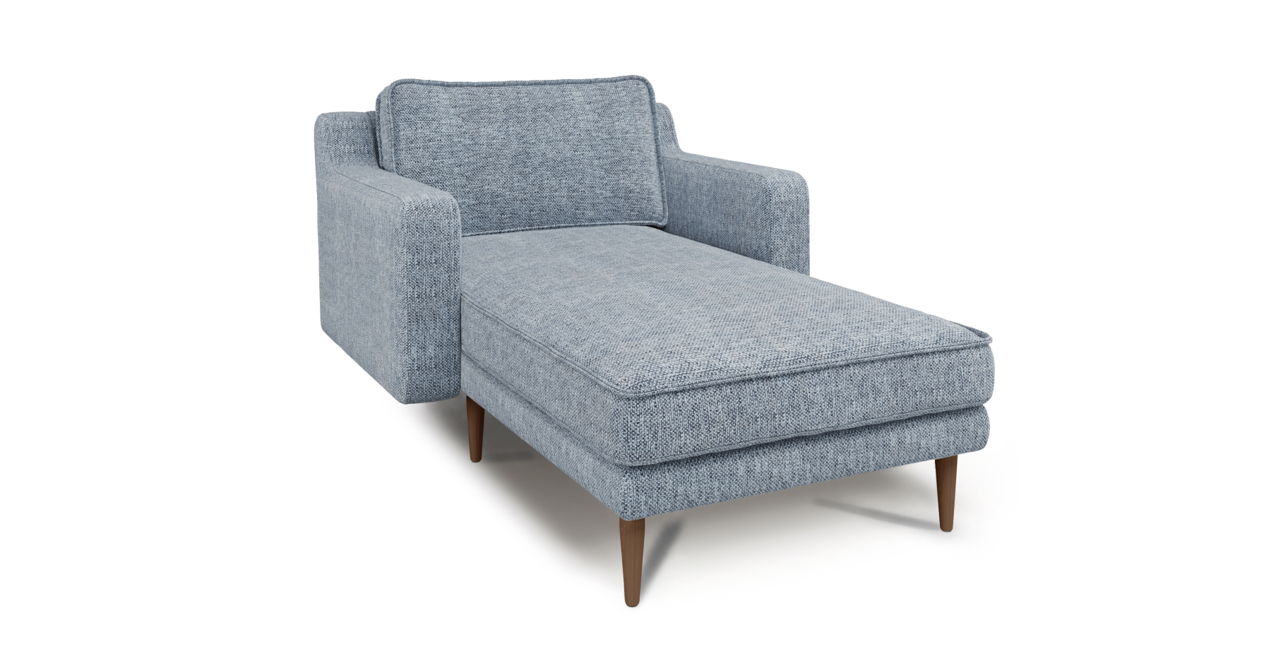Klem Slim Chaise Lounge Wooden Leg - Natural Woven