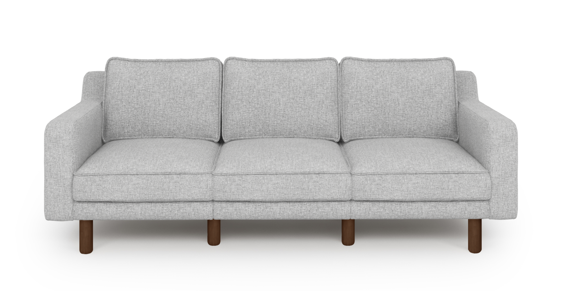 Klem Slim 3-Seat Modular Sofa Cylindrical Wooden Leg - Linen