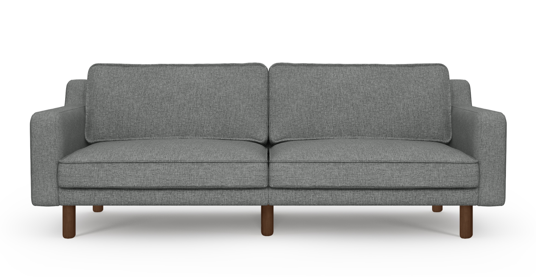 Klem Slim 3-Seat Sofa Large Cylindrical Wooden Leg - Linen
